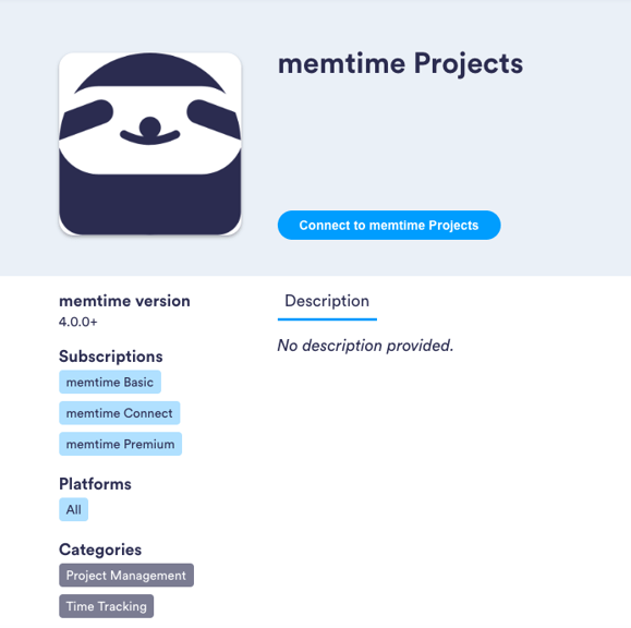 How to connect Memtime Projects