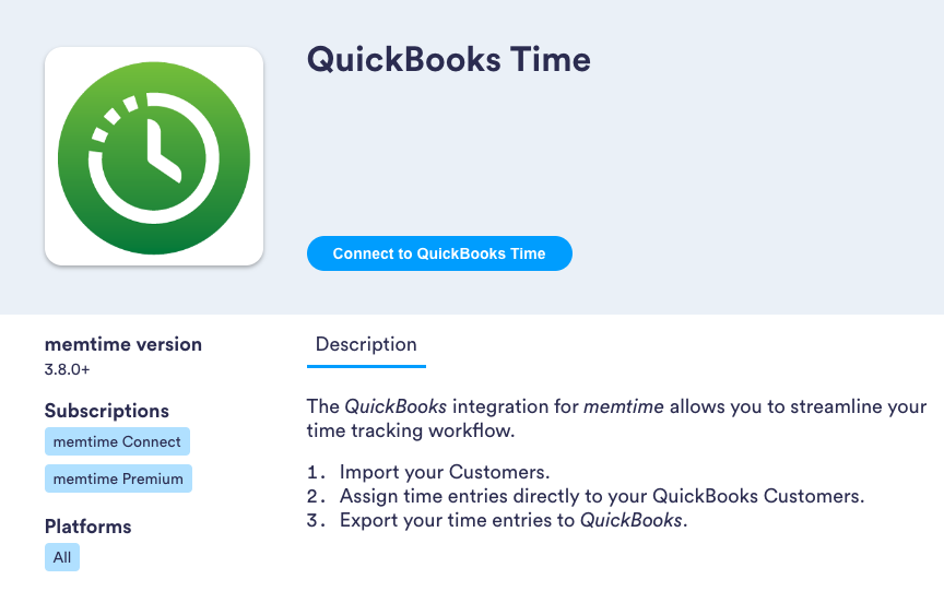How to connect QuickBooks Time