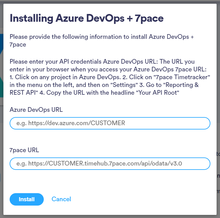 How to connect to Azure DevOps + 7pace