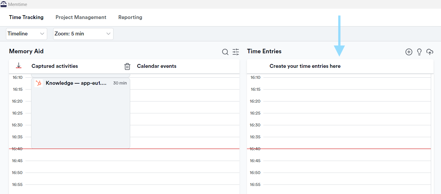 How to connect Memtime Projects